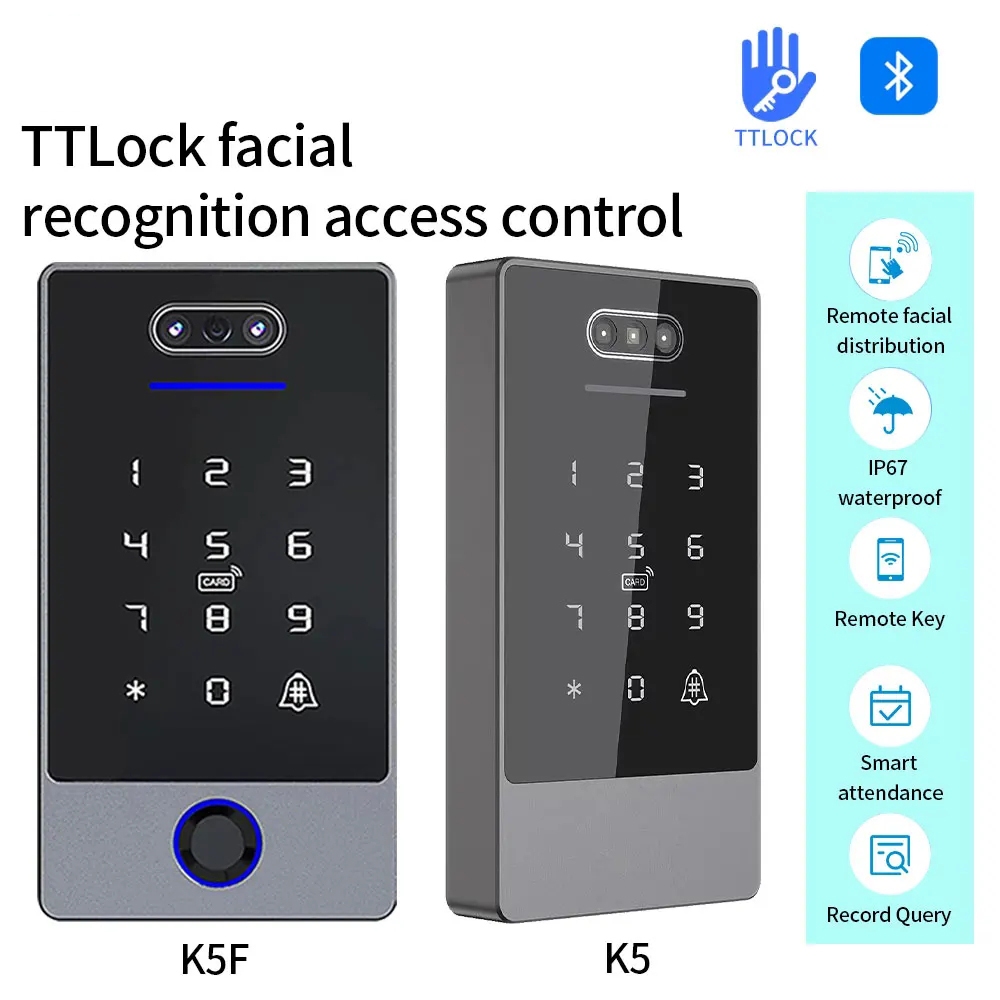 TTlock Face Recognition Smart Lock Controller Facial Access Control Keypad Biometric Fingerprint ...