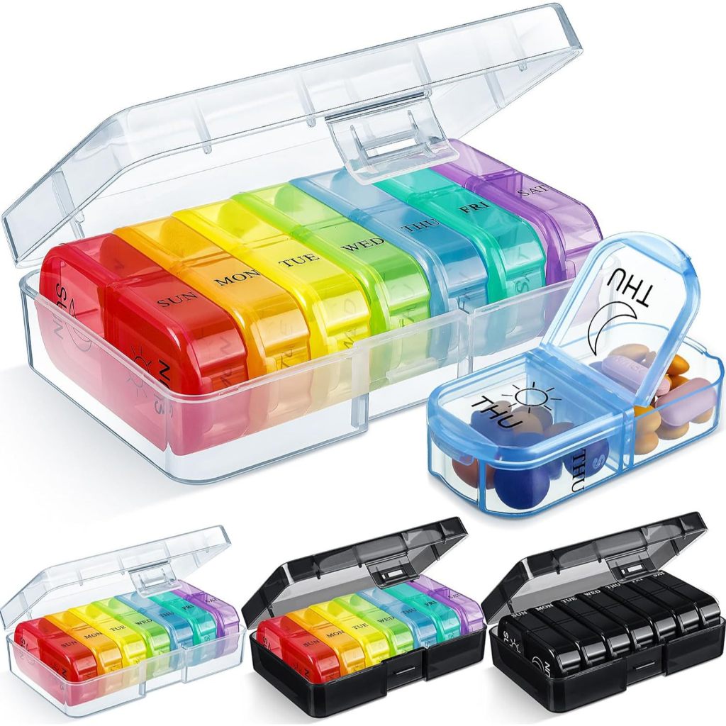 Portable 14 grids Pill Box Drawer 7 Days Tablet Pill Storage Box ...