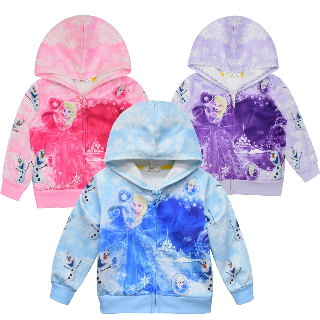 Frozen 2 Cute Cartoon Children's Casual Outerwear Anna Elsa Print ...