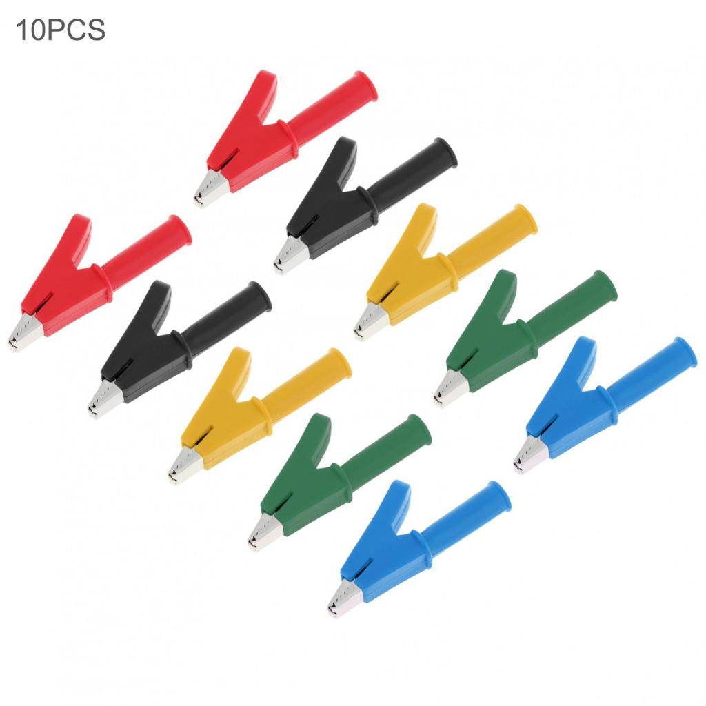 10pcs Fully Insulated Crocodile Alligator Clip with 4mm Socket Banana ...
