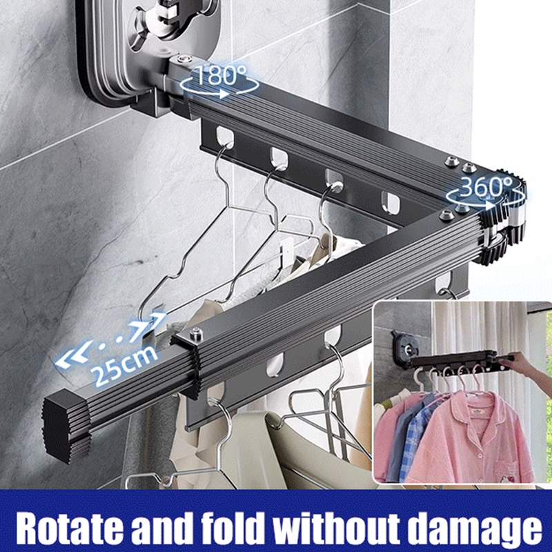 SG Retractable Clothes Hanger Wall-mounted Clothes Drying Rack/Suction ...