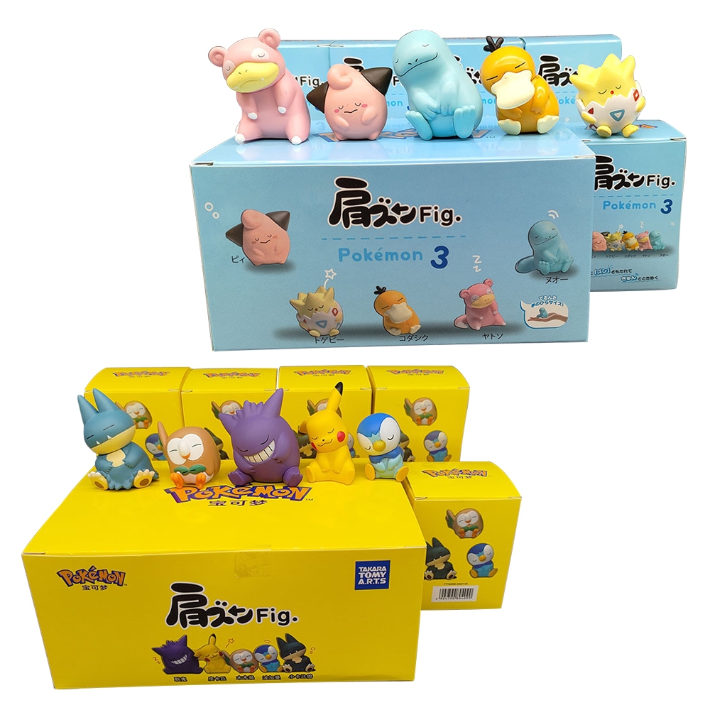 5Pcs/Set Anime Pokemon Figure Pikachu Slowpoke Psyduck Togepi Snorlax ...