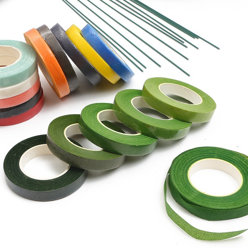 1 Roll Floral Green Paper Tape 12MM Handmade Tape Diy Flower Material ...