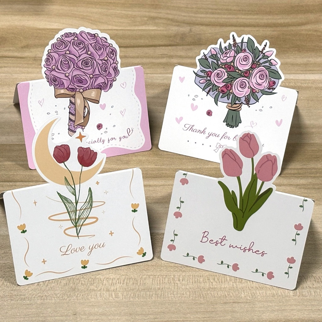 20 Pieces Exquisite Flower Design Folding Cards Mother'S Day Valentine ...