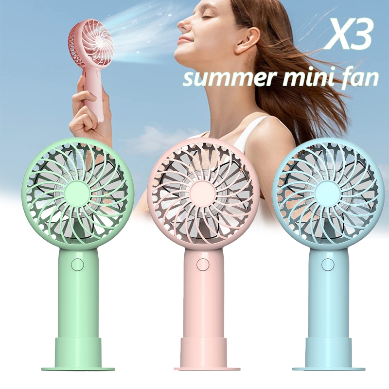 X3 Mini Fan Handheld USB Rechargeable Small Cooling Fan 2 in 1 Portable ...