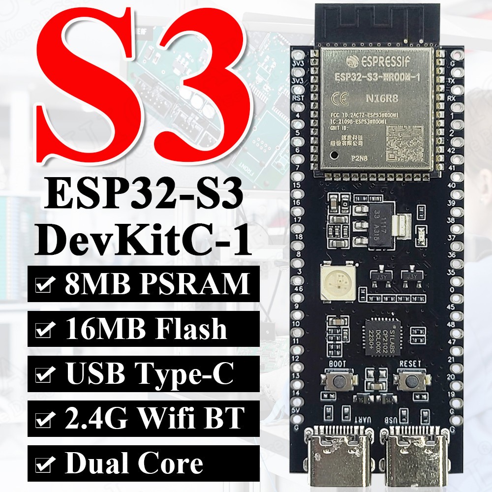 ESP32-S3-DevKitC-1 Development Board BT 2.4G Wifi Module for Arduino 8MB PSRAM 16MB FLASH N16R8 ...