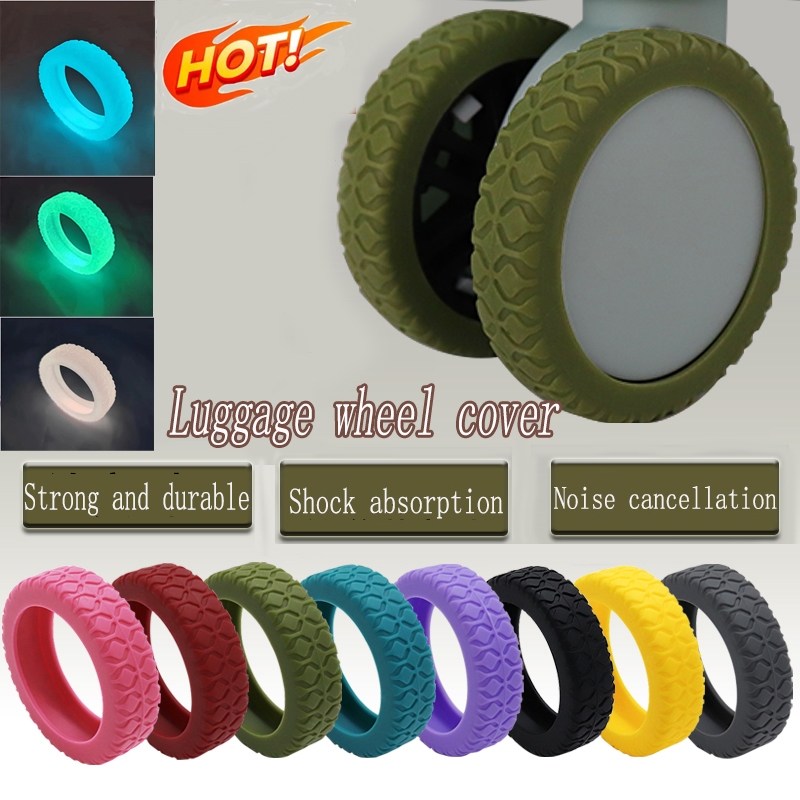 4/8PCS Upgrade Thicker Luggage Wheel Protection Cover, Silicone Trolley ...