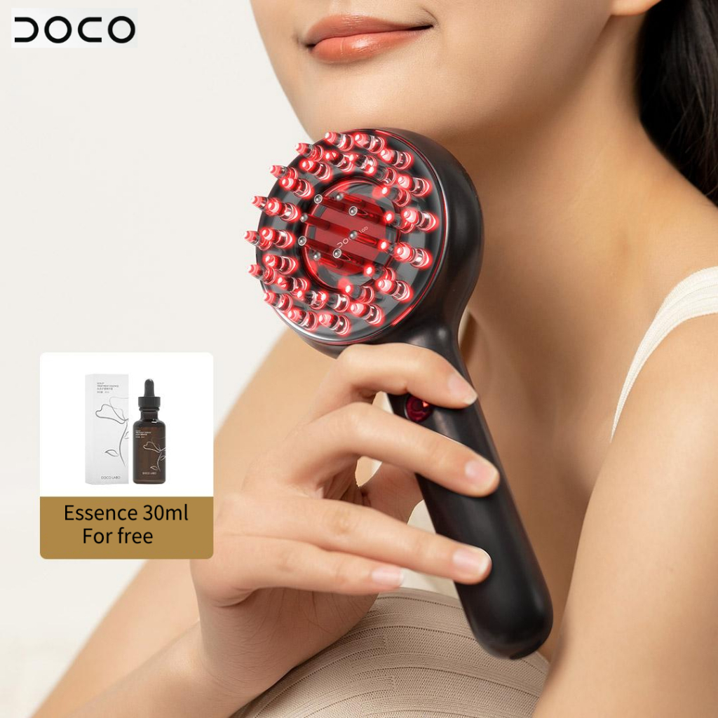 DOCO Red Light Scalp Care Therapy Device Electric EMS Vibration Head Massager Hair Growth Comb ...