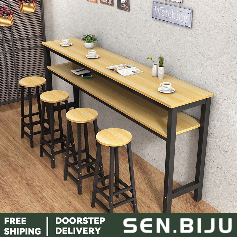SENBIJU Double-Deck Bar Table Household High Foot Table Restaurant ...