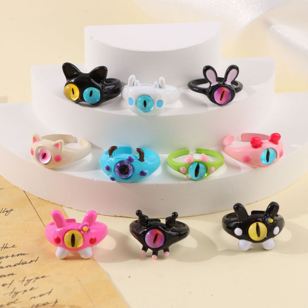 Funny Little Monster Ring Big Eyed Boy Sweet Cool Cartoon Ring Cute ...