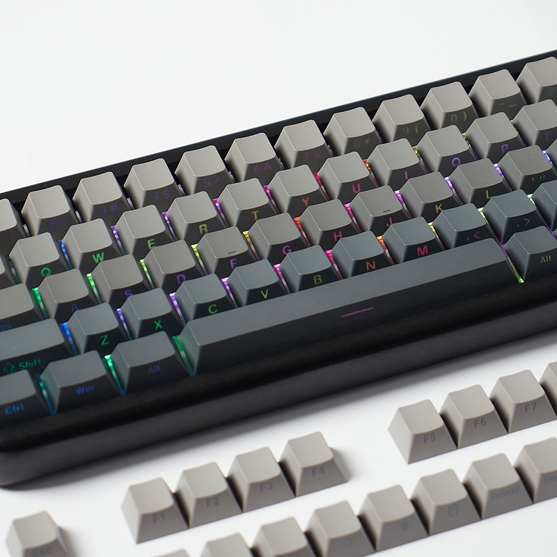Polar Day Gradient Gray Keycaps Side Light transmission Double shot PBT ...