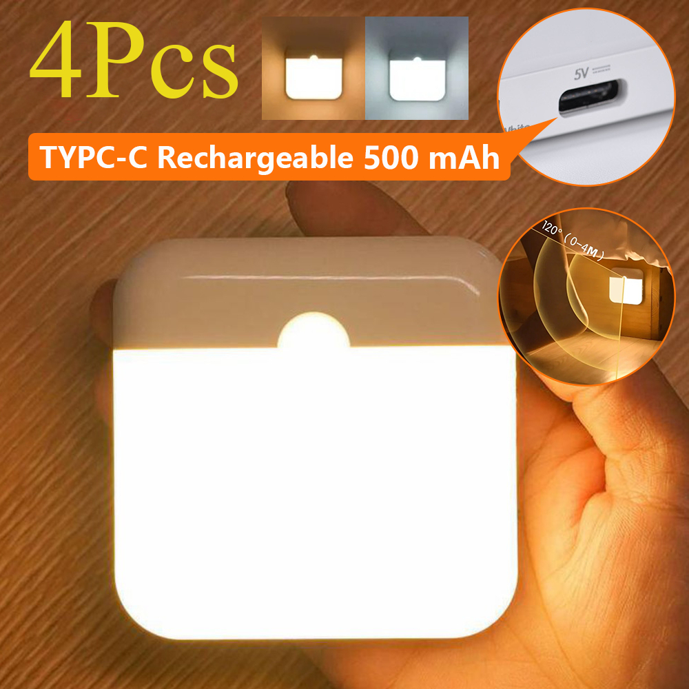 LED Motion Sensor Night Light USB TYPE-C Rechargeable Magnetic design ...