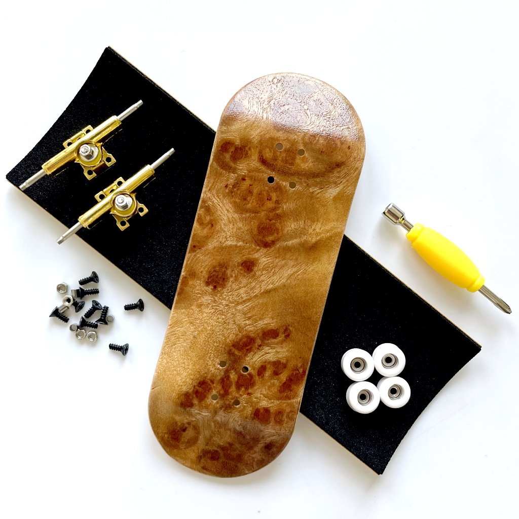 34mm Wooden Fingerboard Set with Double Axle Trucks Bearing Wheels for ...