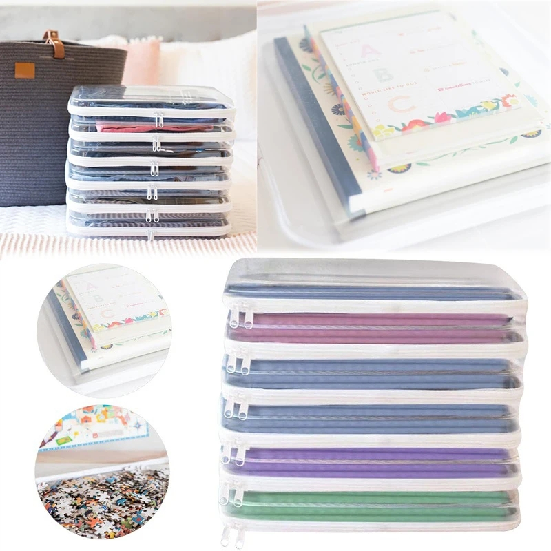 Zippered Hard Pouch Organiser Clear Plastic Large Capcity Toy Storage ...