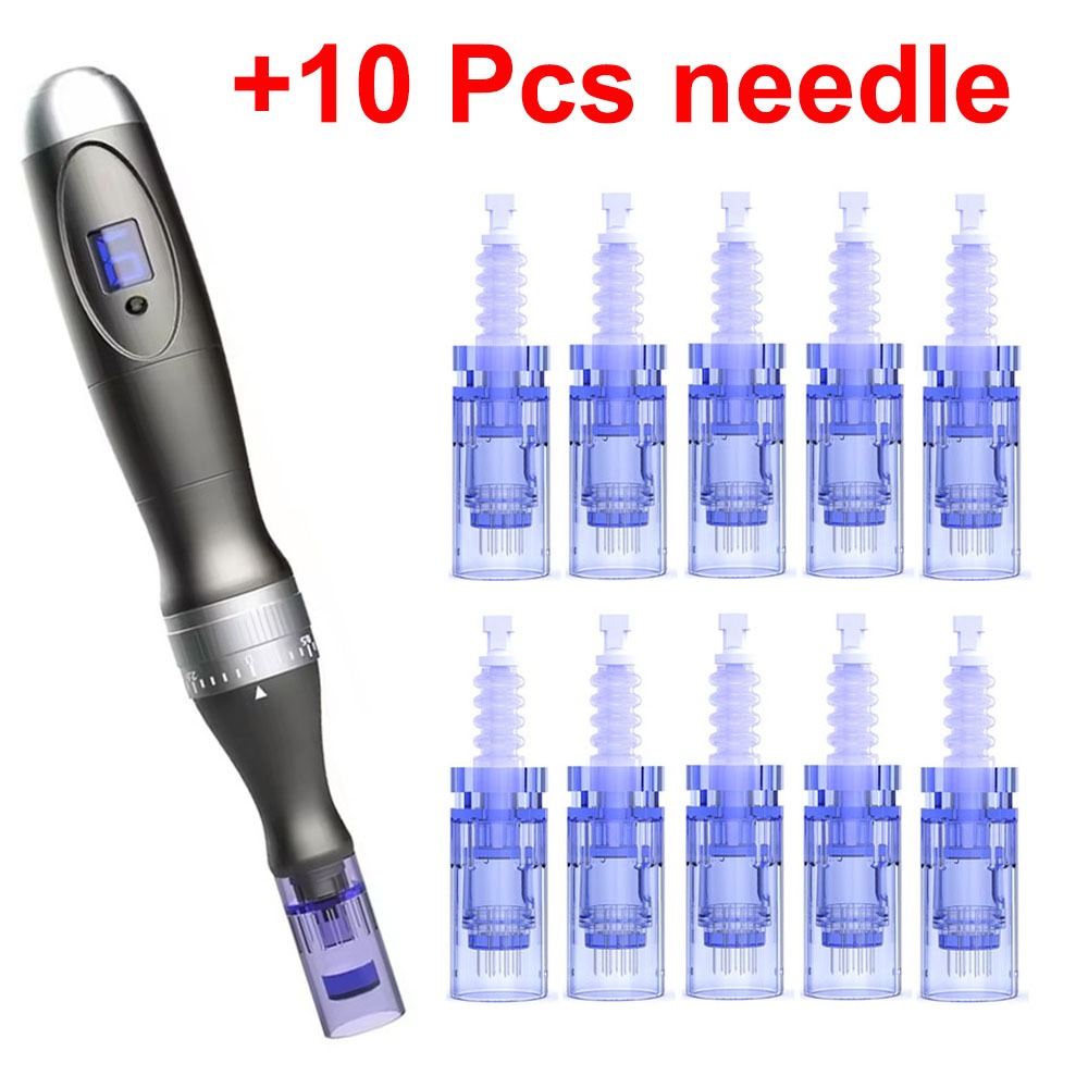 6 Speed Electric Derma Pen Wireless Microneedle Dr Pen with 10Pcs ...