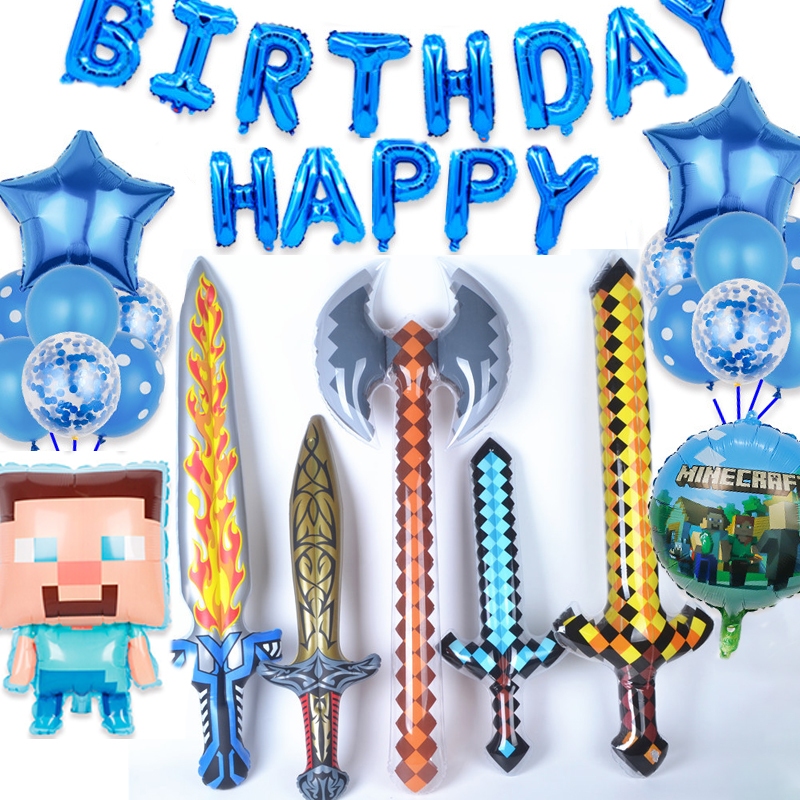 [Ready Stock] Minecraft Balloon Inflatable Pretend Play Pirate Pixel ...