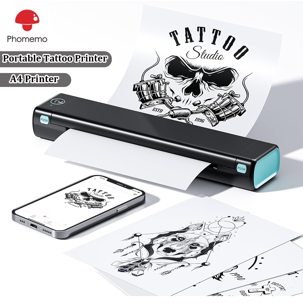 Phomemo M08F Bluetooth Inkless Tattoo Stencil Printer Portable Thermal ...
