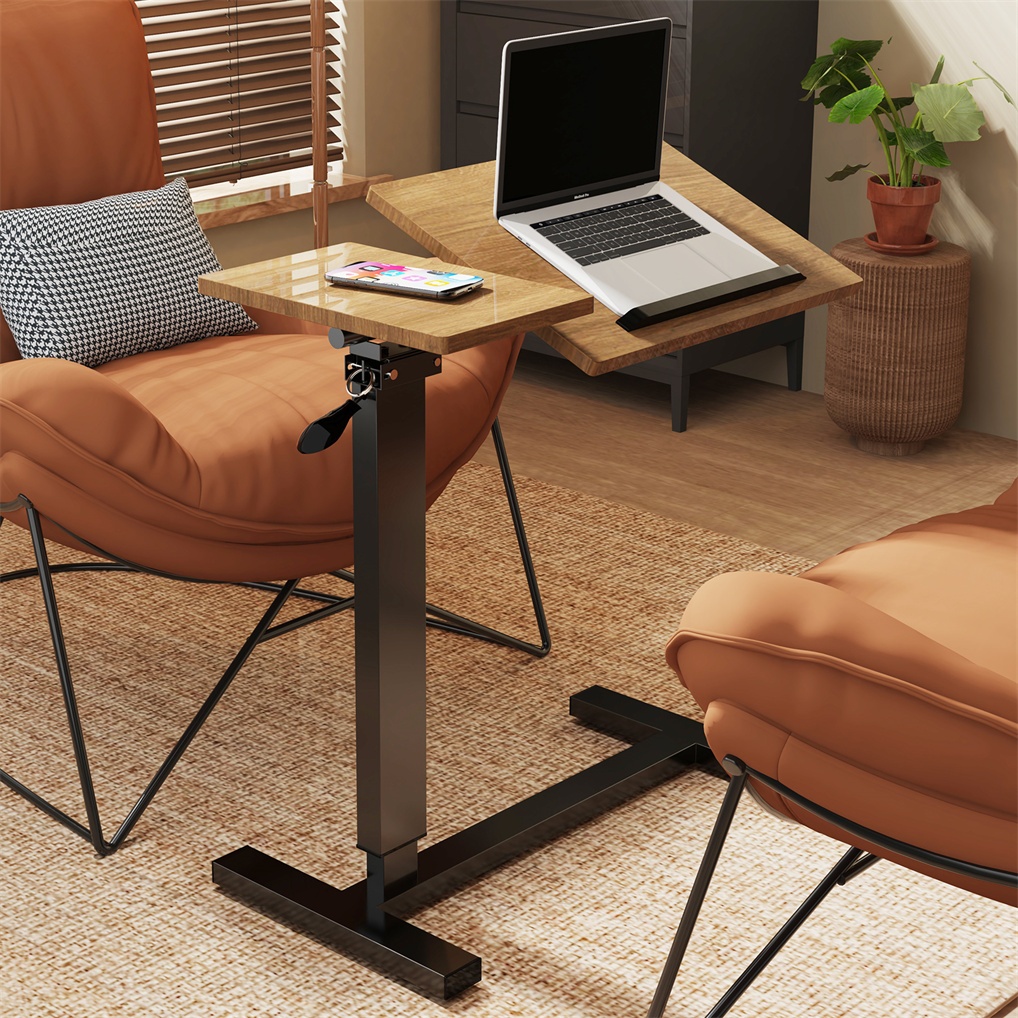 WISFOR Height Adjustable Over Bed Table Sofa Laptop Desk with Gas ...