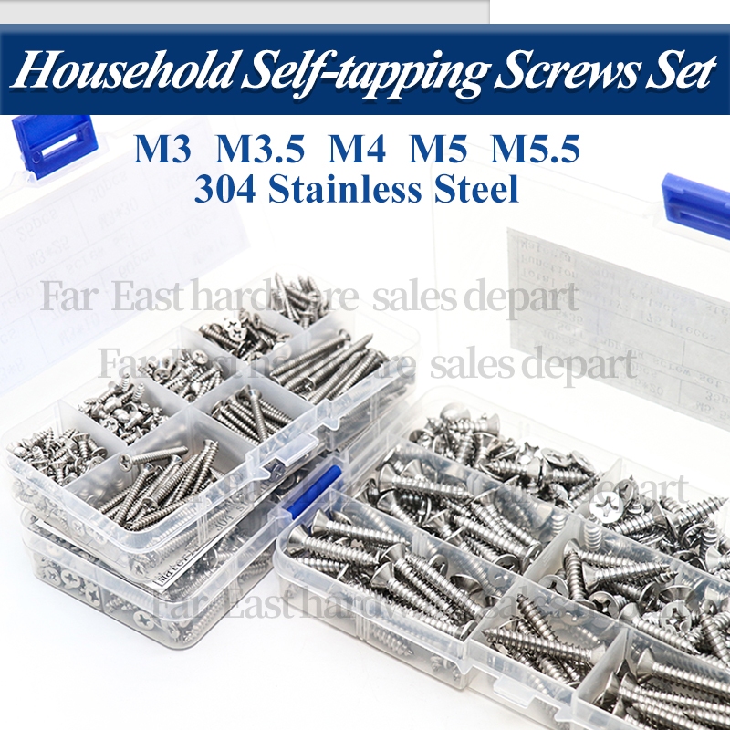 304 Stainless Steel Self Tapping Screw kM Assortment Kit Lock Nut Wood ...