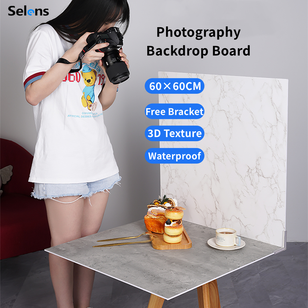 Selens Hard Backdrop Board 60x60cm Photography Background Studio Wooden ...