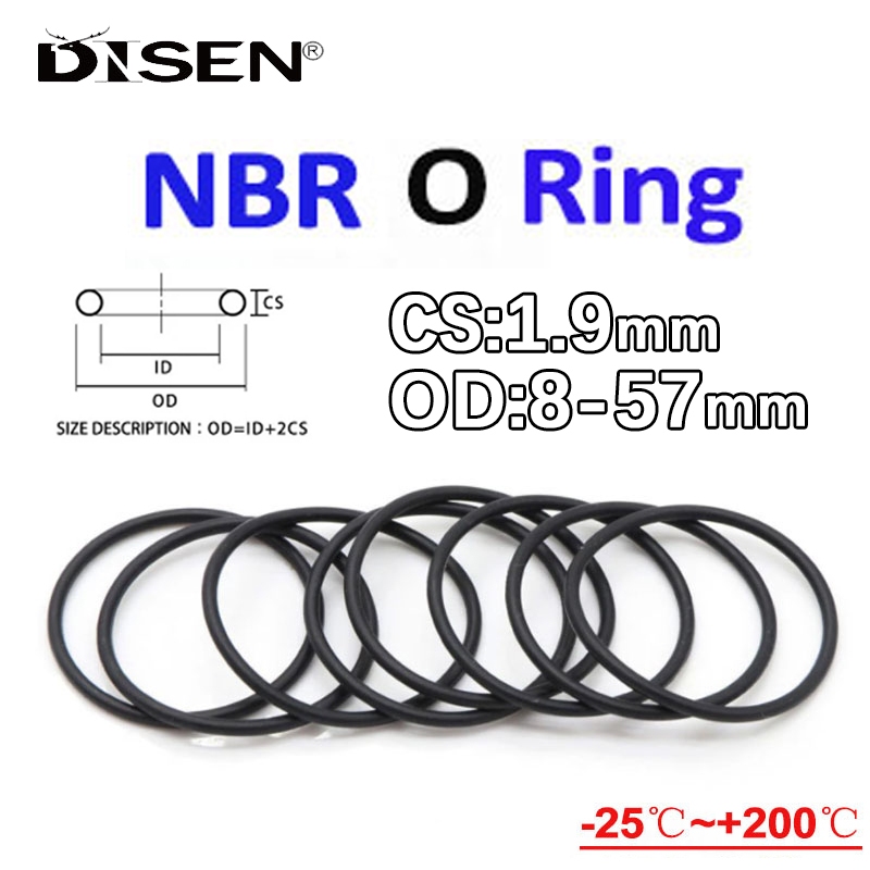 NBR Black O Ring Gasket Rubber Gaskets CS 1.9mm Seal Ring Nitrile Rubber High Pressure O-Rings ...