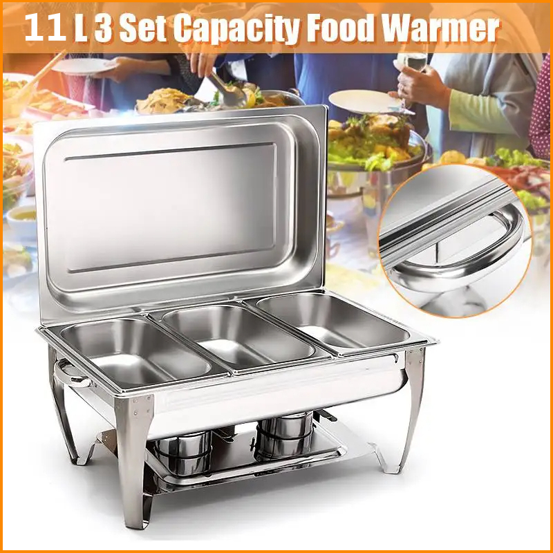 Buffet tray set 11L Foldable Stainless Steel Square Buffet Stove Dish ...