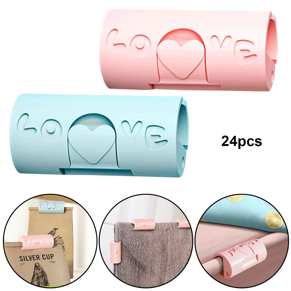 24 Pcs Non-slip BedSheet Clips Plastic Clamp Quilt Bed Clipper Cover ...