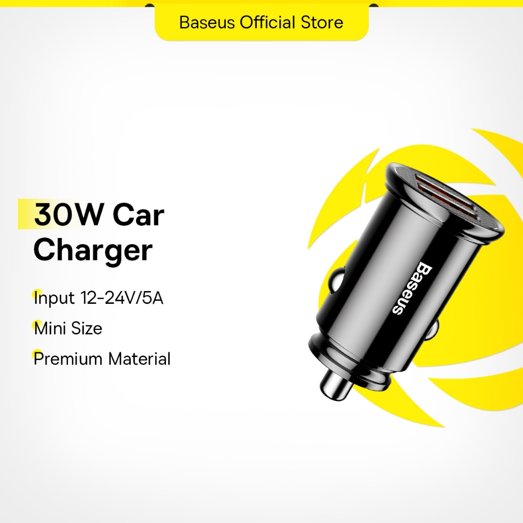 Baseus Dual USB Car Charger 5A Fast Charing 2 Port 12-24V Cigarette ...