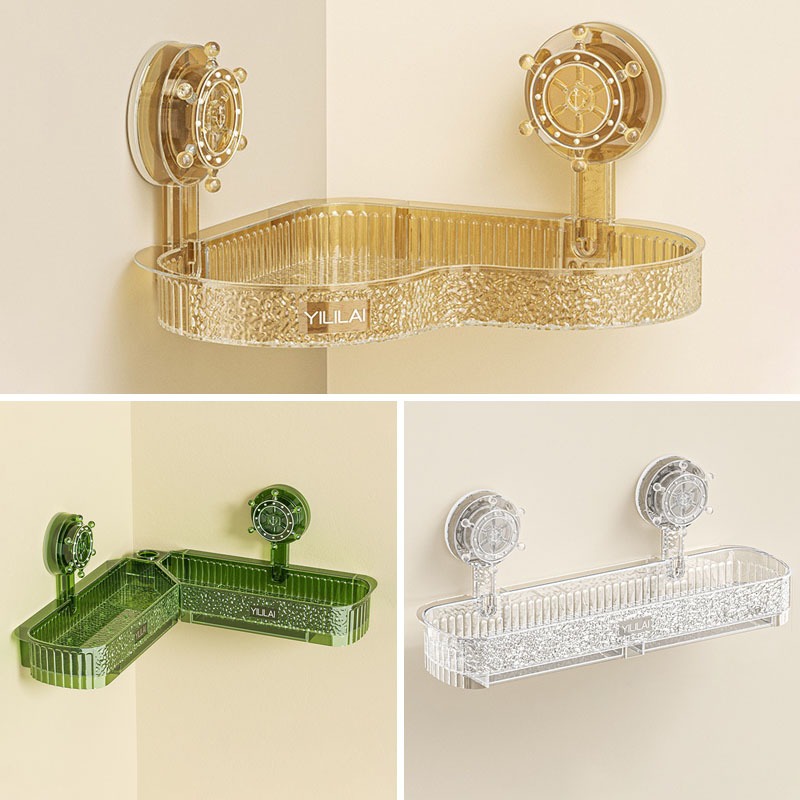 Wall-mounted Water Corrugated Suction Cup Storage Rack No Punching ...