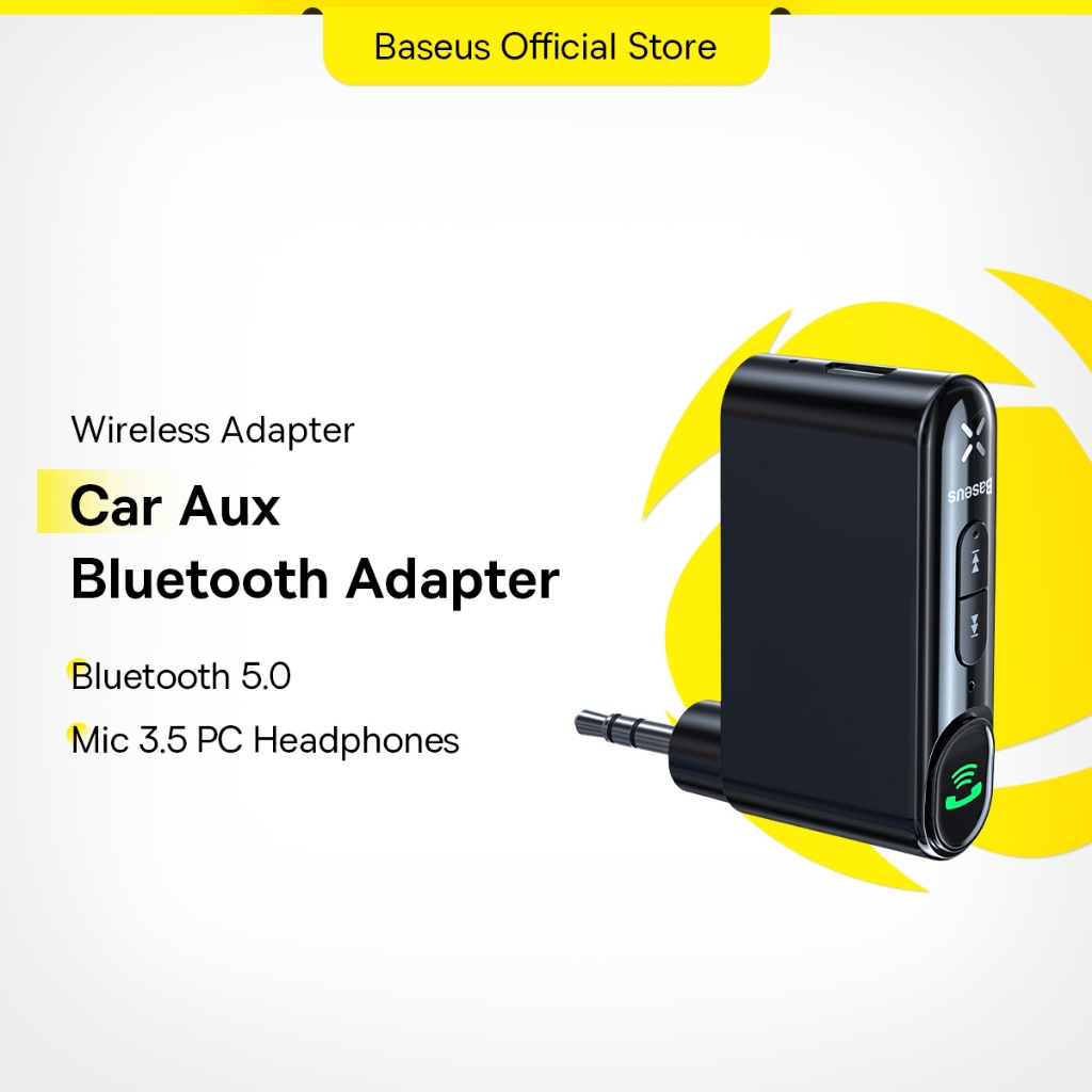 Baseus Car Aux Bluetooth Adapter Wireless 3.5mm Audio Receiver for Auto ...