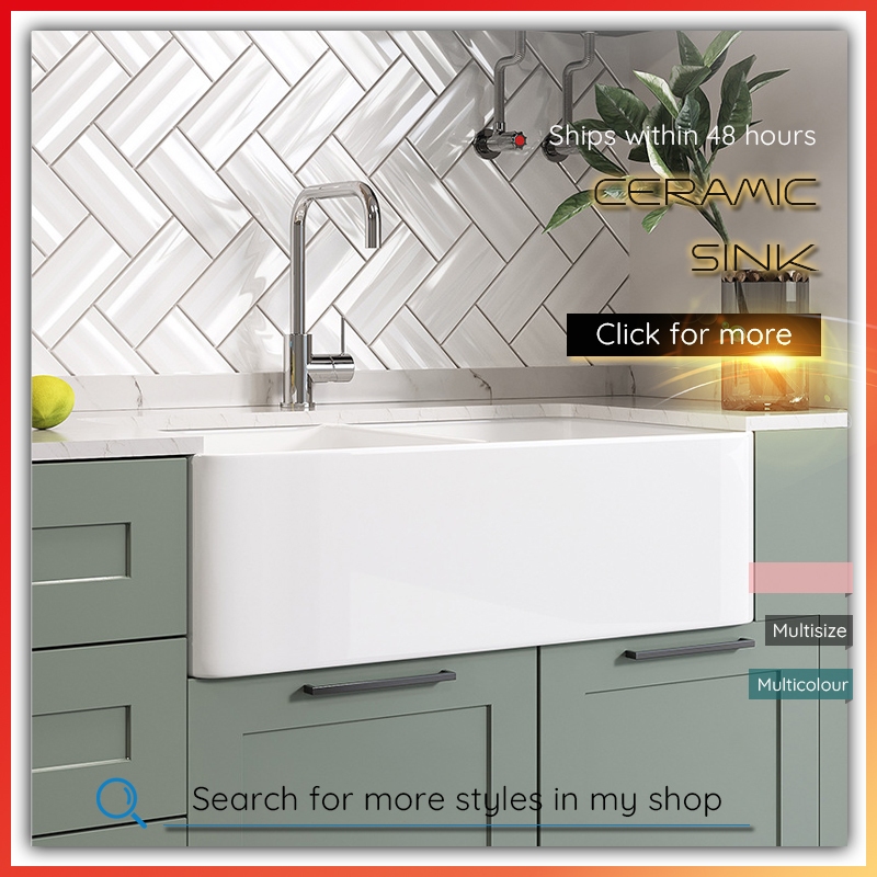 American Ceramic Sink Vegetable Basin Pool Scullery Embedded Drop-in ...