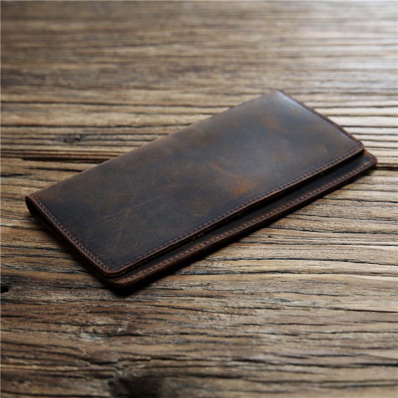 Simple Men Genuine Leather Long Wallet Ultra-Thin Purse | Shopee Singapore