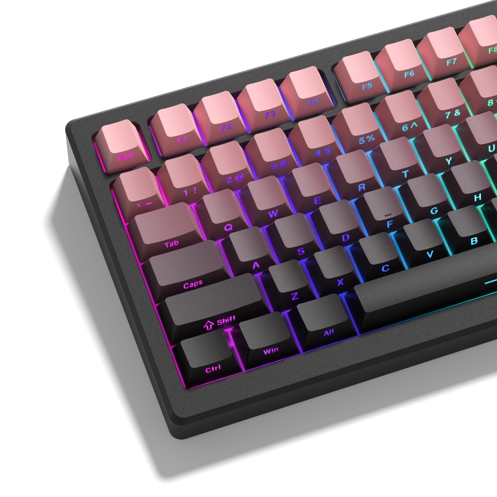 WOMIER Side Printed Gradient Keycaps,136-Keys Double Shot PBT Keycap ...