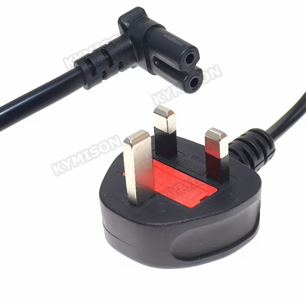 1.5M UK British 3-prong to Figure 8 C7 Right Angled Singapore Malaysia ...