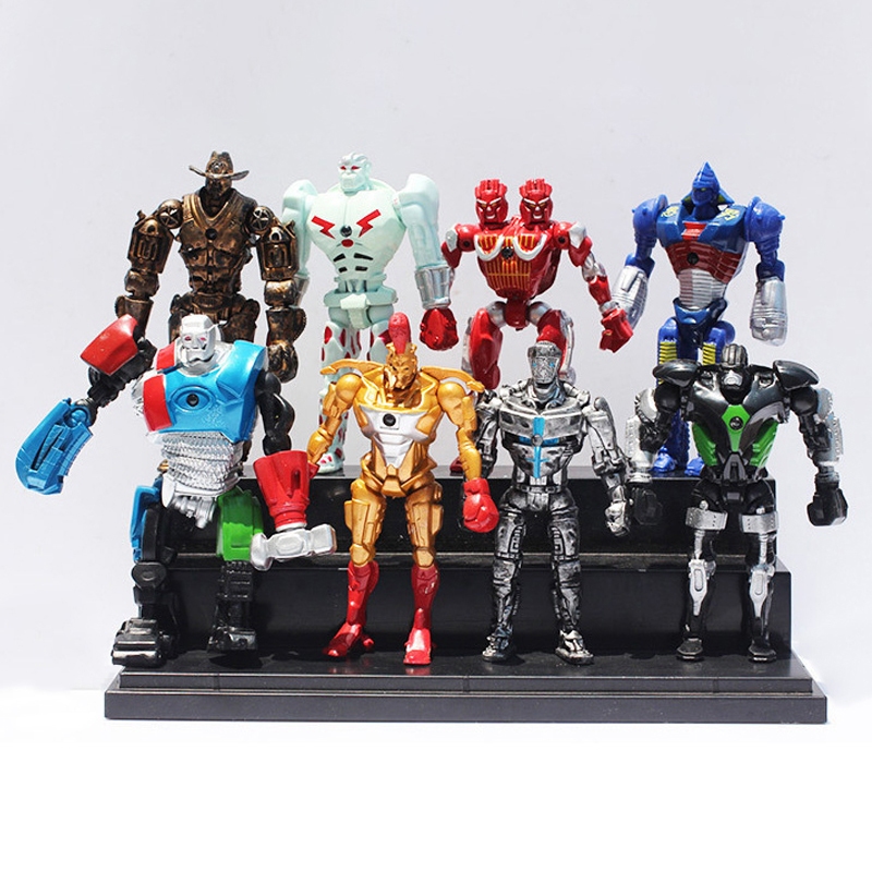 8Pcs/Set Real Steel Action Figure Toy Atom Movie Zeus Twin Cities Midas ...