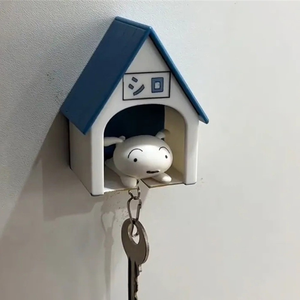 Crayon Shin Chan White Dog Kennel Nest House Keychain Hanging Rack Key ...