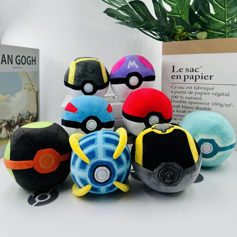 12cm Anime Pokemon Plush Toy Poké Ball Master Ball Ultra Ball Great ...
