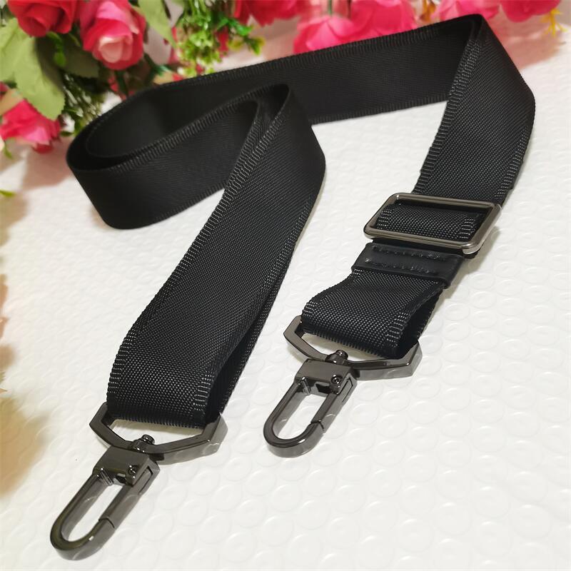 Nylon Black Strap 3.8cm Wide Adjustable Crossbody Bag Shoulder Strap ...