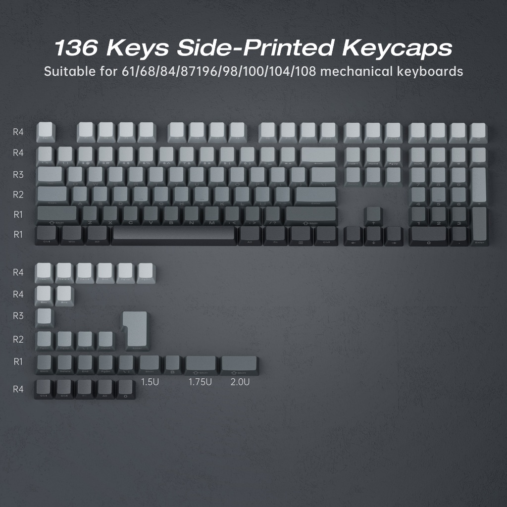 Xvx Gradient Polar Day Theme Mechanical Keyboard Essential OEM Keycaps ...