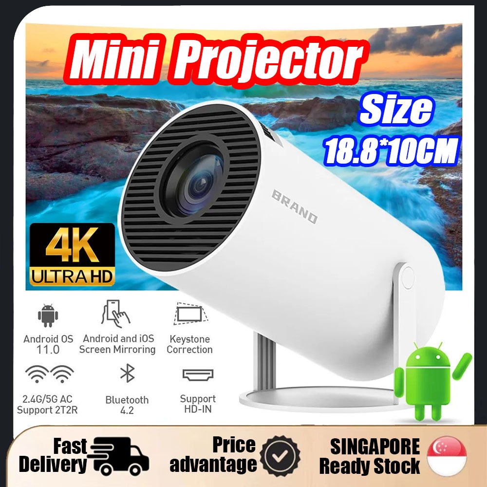 【SG STOCK】Mini Projector /lumo Projector HY300 with WiFi and Bluetooth ...
