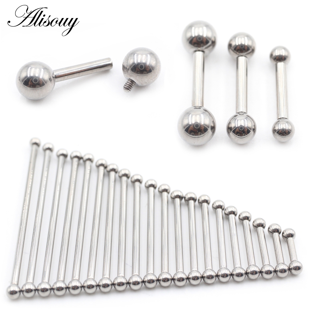 Alisouy 1 Piece G23 Titanium Internal Thread Ball Piercing Straight ...
