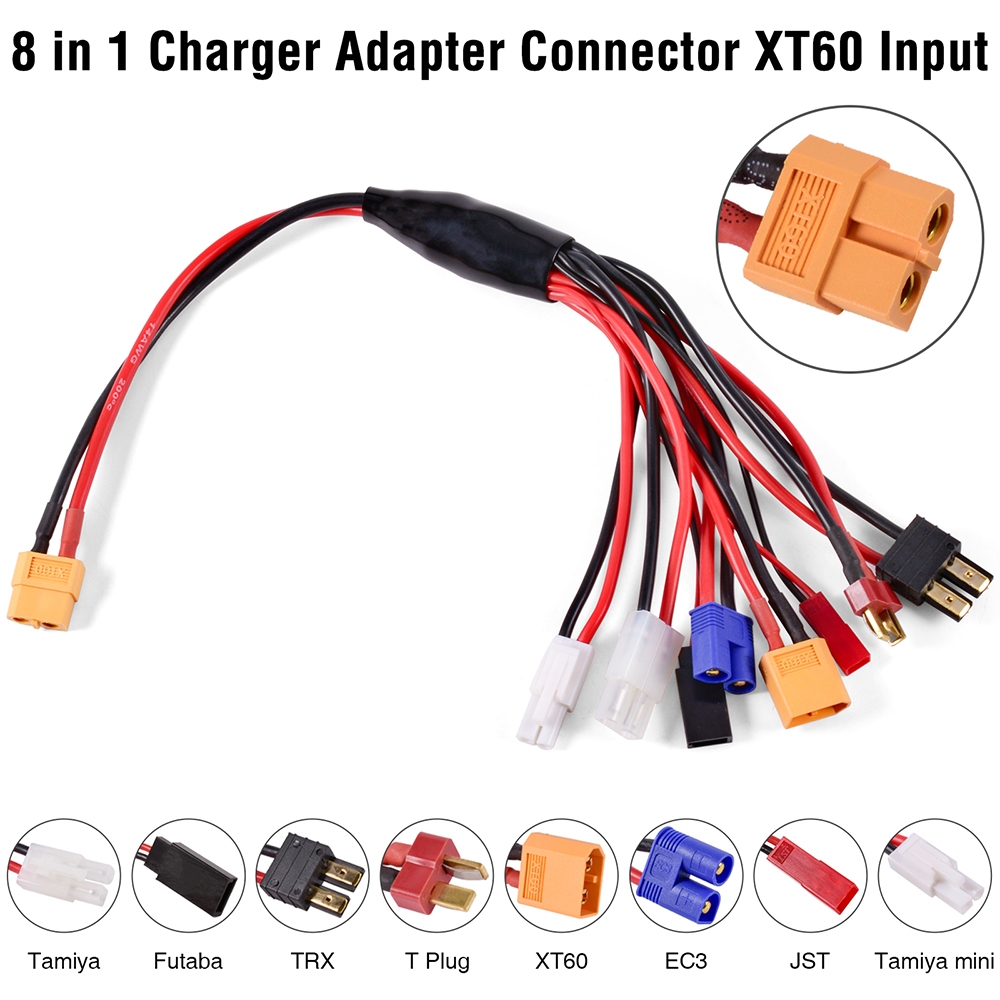 XT60 Plug 8IN1 RC Charger Adapter Connector XT60 TRX Tamiya JST Futaba ...