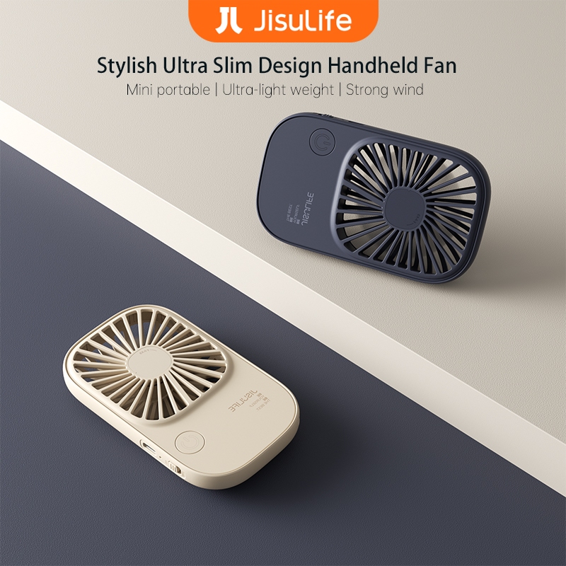 JISULIFE Pocket Mini Fan Portable Handheld Slim Safety Lock 3 Speeds ...