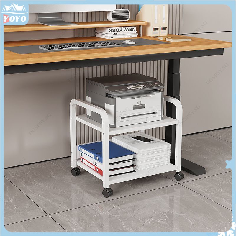 Printer Shelf Under Desk Mobile Printer Shelf Host Tray File Storage ...