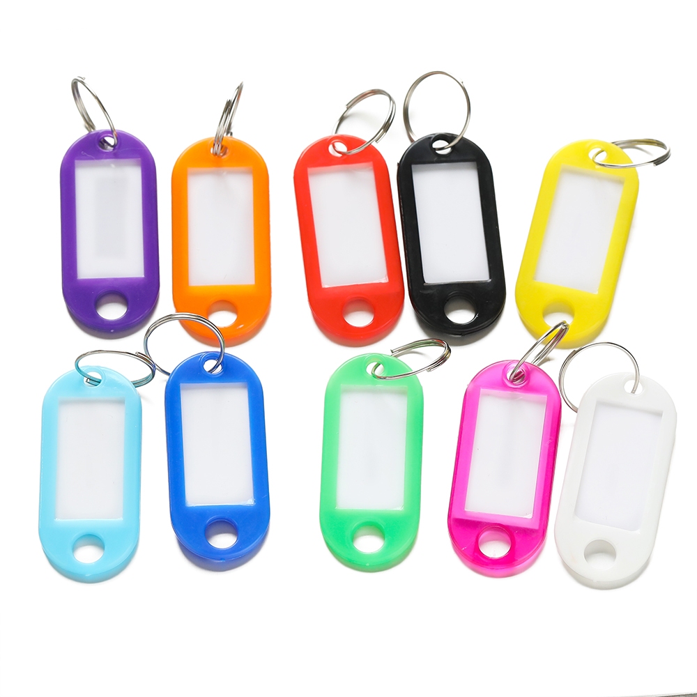 St. kunkka 50Pcs Portable Key Tag Label Tough PP Plastic Keychain Made ...