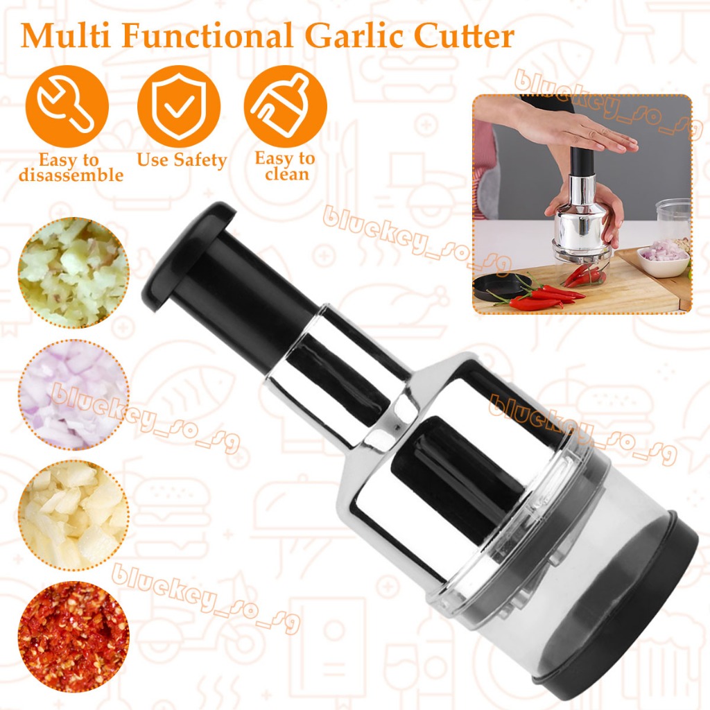 Pressed Garlic Chopper Manual Hand Onion Chopper Stainless Steel ...