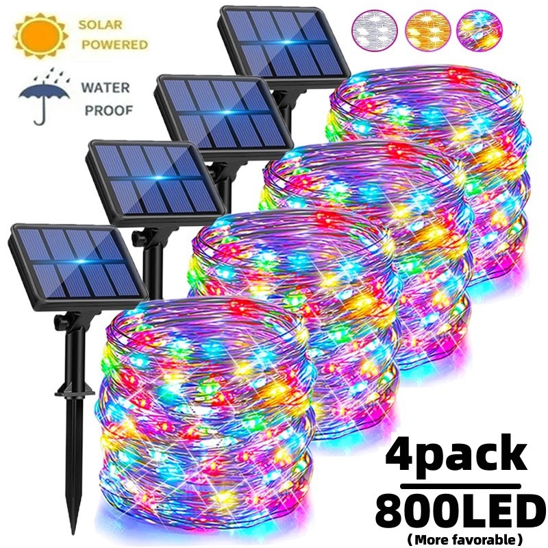 22M Solar LED String Light Christmas Solar Outdoor Lights with 8 ...