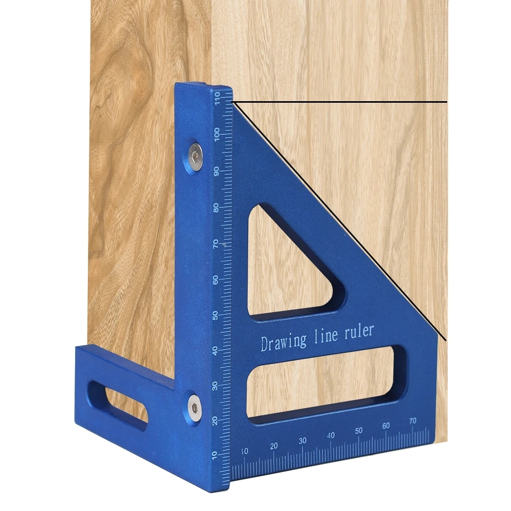 Metric 3D Multi Angle Measuring Ruler 45/90 Degree Plastic Carpentry ...
