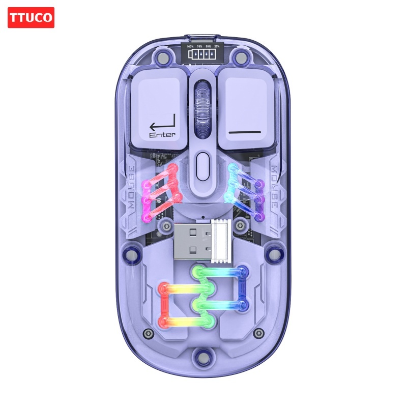 Punk Style Mouse Gamer RGB Water-cooled Lamp Effect Rechargeable ...