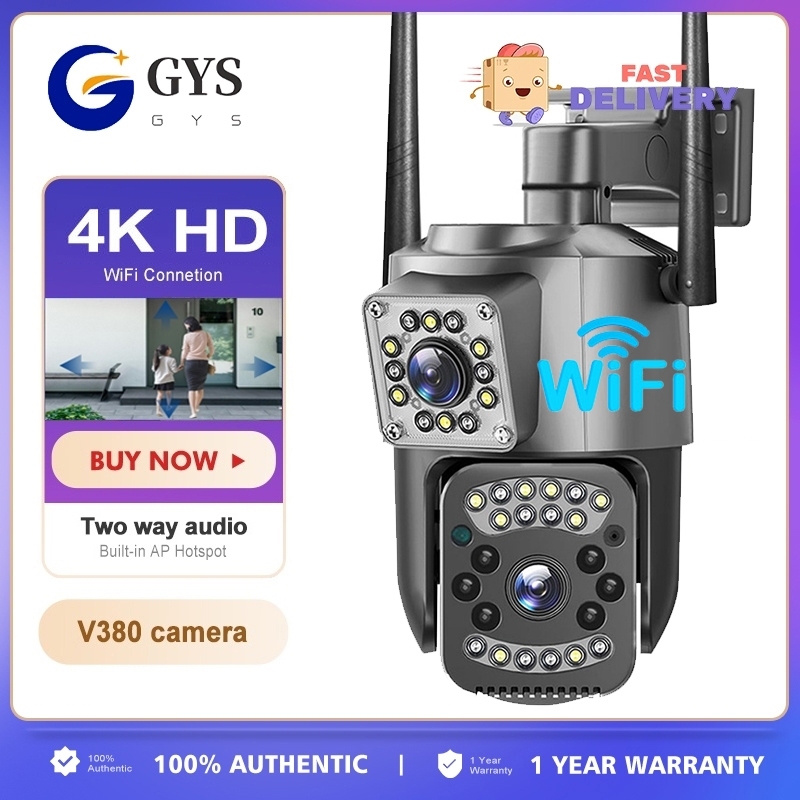 V380 Pro WiFi 4K 8MP CCTV Camera Outdoor IP Security Camera ...